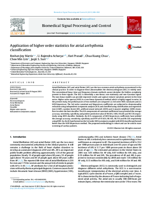 (PDF) Application of higher order statistics for atrial arrhythmia ...