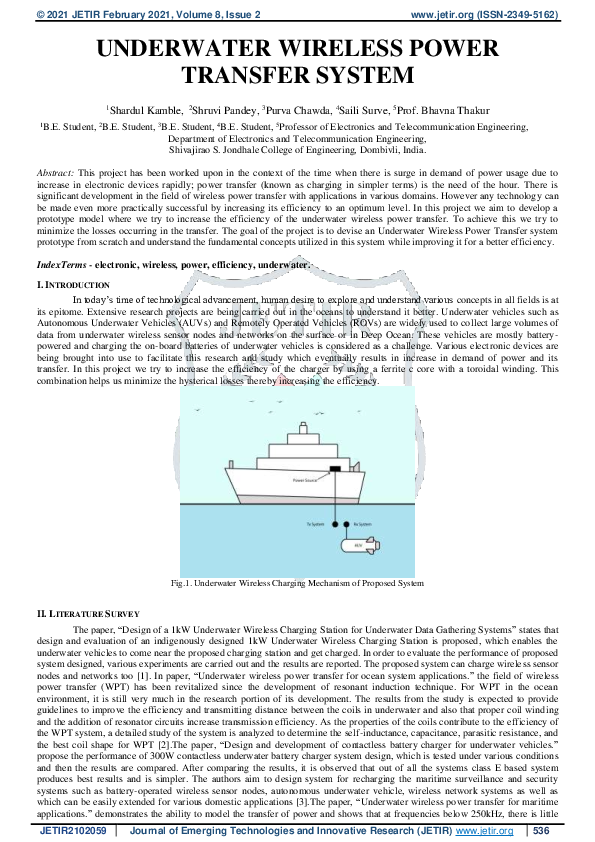 (PDF) Underwater Wireless Power Transfer System