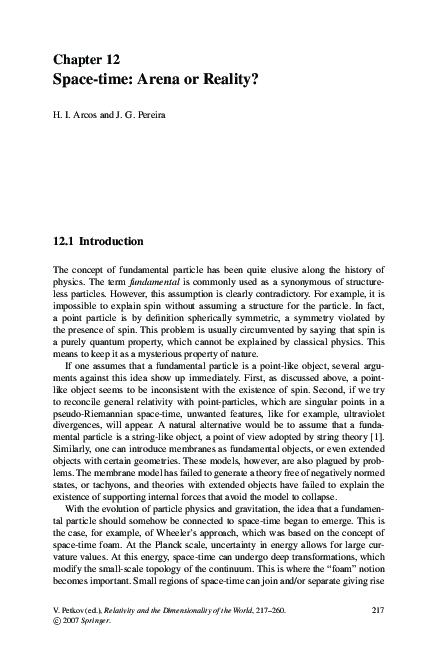 (PDF) Relativity and the Dimensionality of the World: Spacetime Is Real