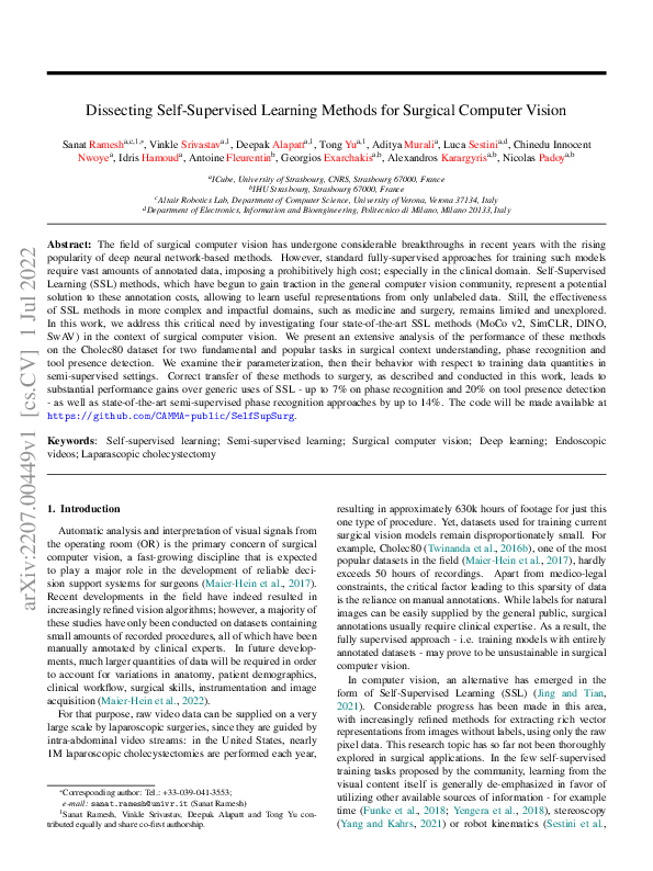 (PDF) Dissecting Self-Supervised Learning Methods for Surgical Computer ...