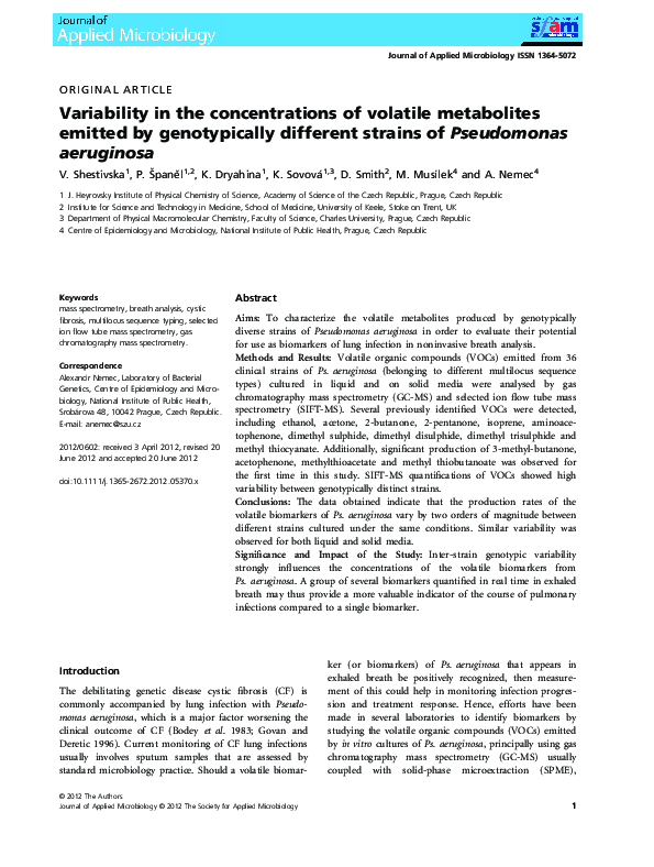 (PDF) Variability in the concentrations of volatile metabolites emitted ...
