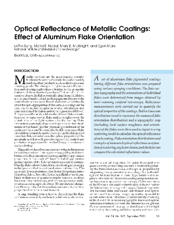 (PDF) Optical reflectance of metallic coatings: Effect of aluminum ...