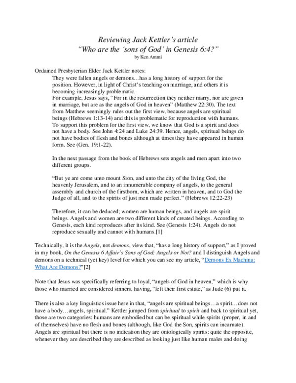 (PDF) Reviewing Jack Kettler’s article “Who are the ‘sons of God’ in ...