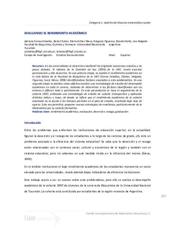 (PDF) Evaluando el rendimiento académico