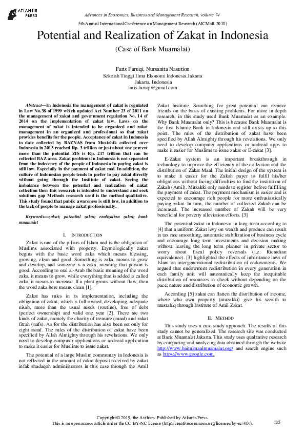 (PDF) Potential and Realization of Zakat in Indonesia (Case of Bank Muamalat)