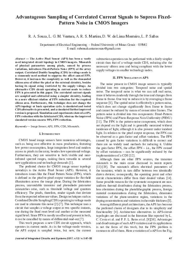 (PDF) Advantageous Sampling of Correlated Current Signals to Supress Fixed-Pattern Noise in CMOS ...