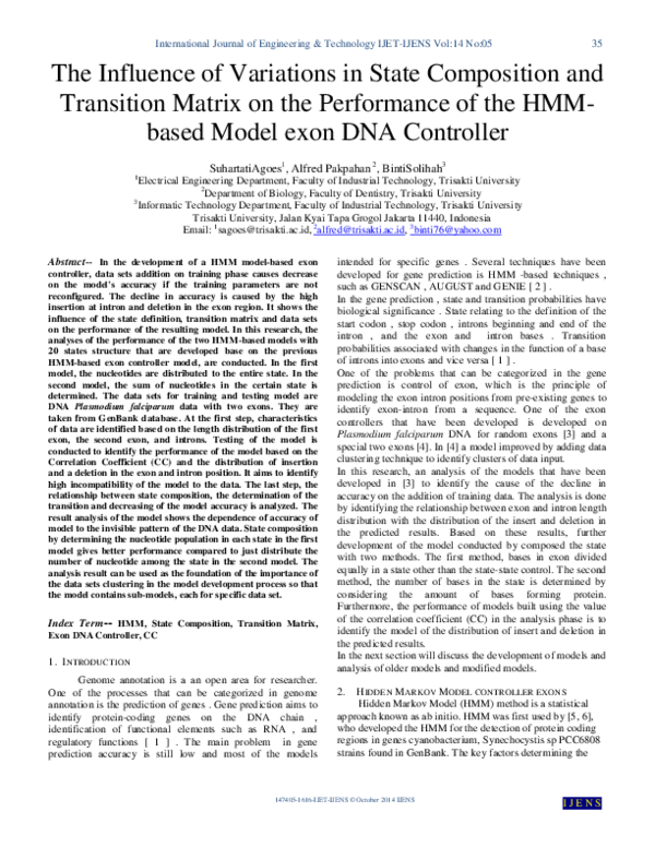 (PDF) The Influence of Variations in State Composition and Transition ...