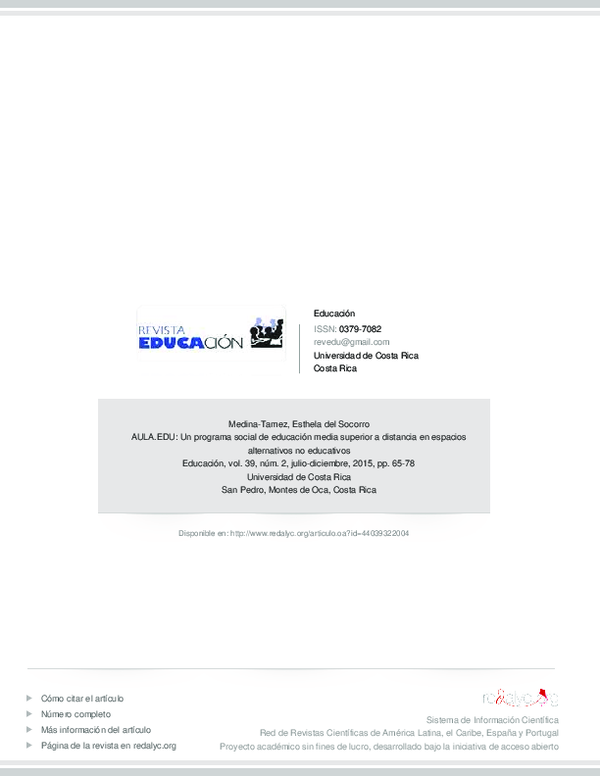 (PDF) AULA.EDU: Un programa social de educación media superior a ...