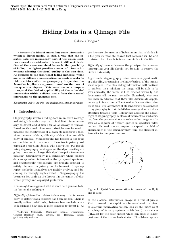 Pdf Hiding Data In A Qimage File Gabriela Mogos