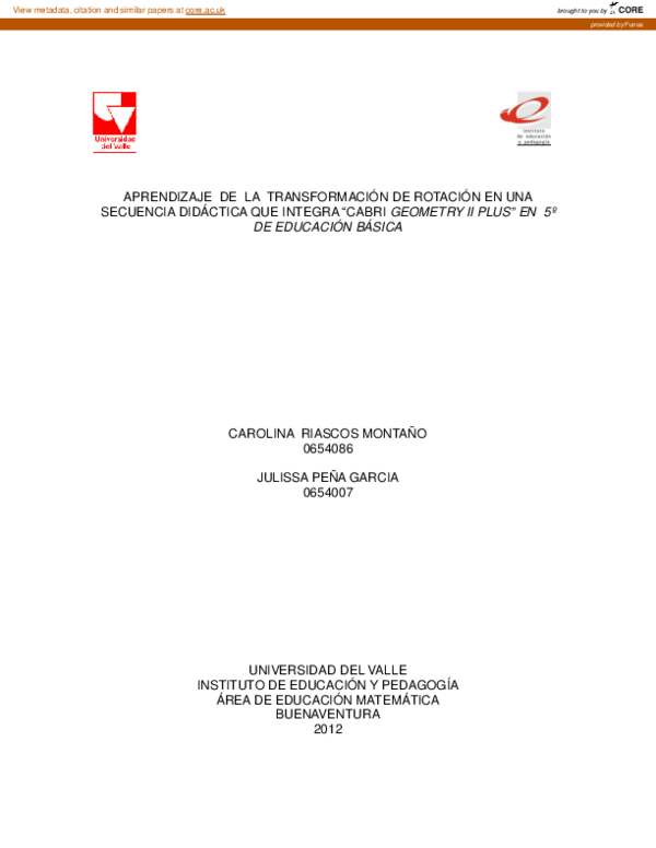 (PDF) Aprendizaje de la transformación de rotación en una secuencia ...