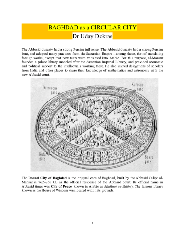 (DOC) BAGHDAD as a CIRCULAR CITY