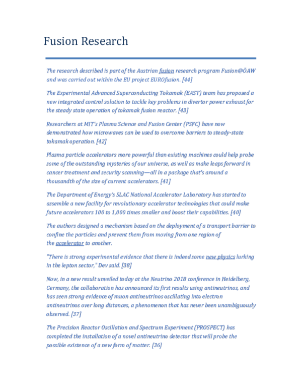 (PDF) Fusion Research