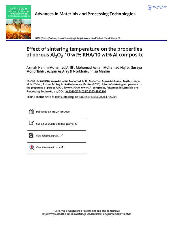 (PDF) Effect of sintering temperature on properties of Al2O3 whisker reinforced 3 mol% Y2O3 ...