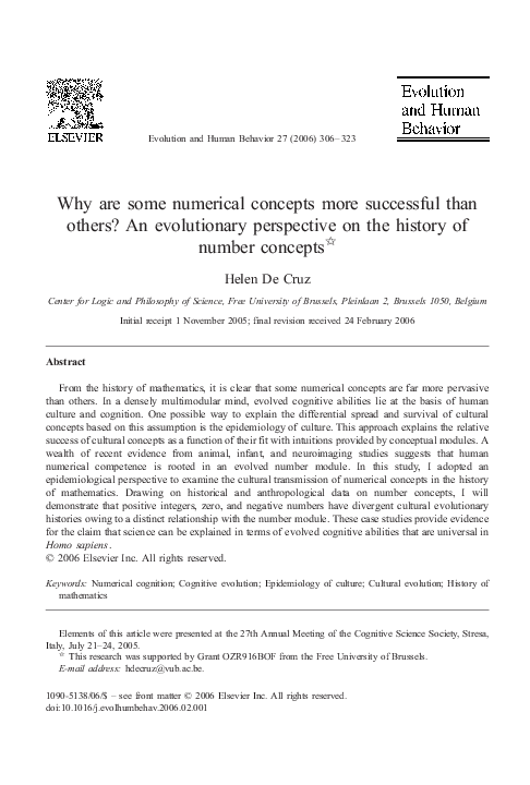 (PDF) Why are some numerical concepts more successful than others? An ...