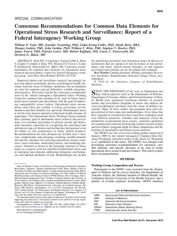 (PDF) Consensus Recommendations for Common Data Elements for ...