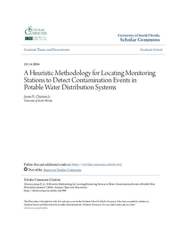 (PDF) Heuristic Method for Monitoring Water Contamination