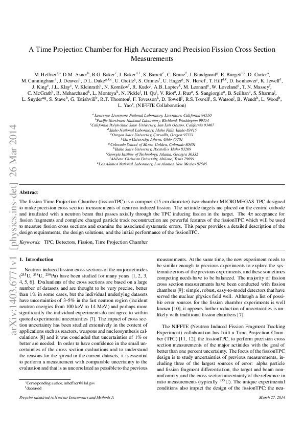 (PDF) A time projection chamber for high accuracy and precision fission ...