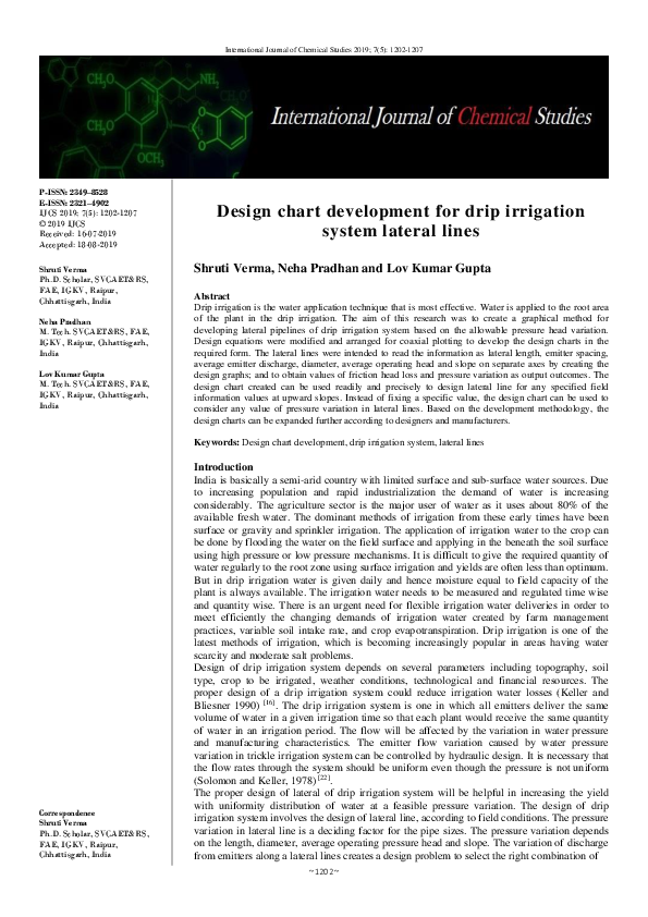 (PDF) Design chart development for drip irrigation system lateral lines