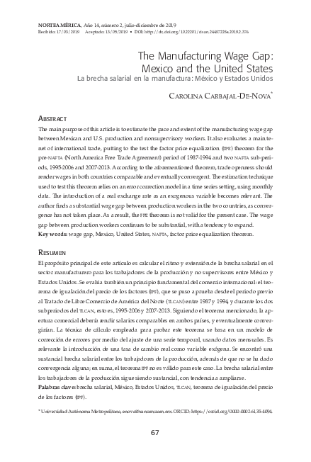 (PDF) Manufacturing Wage Gap in Mexico and the United States