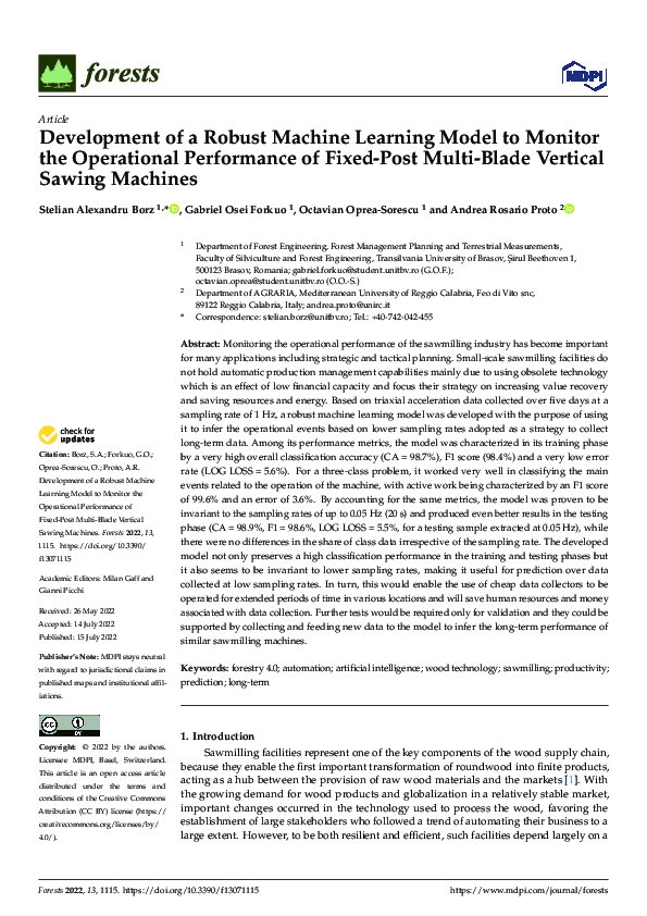 (PDF) Development of a Robust Machine Learning Model to Monitor the ...