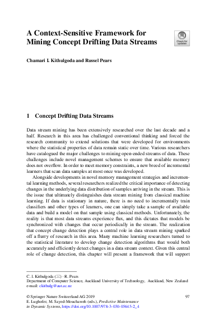 Pdf A Context Sensitive Framework For Mining Concept Drifting Data Streams