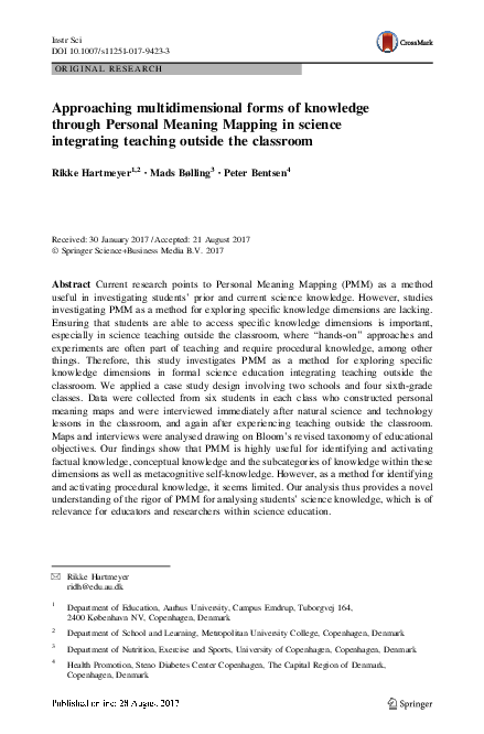 (PDF) Approaching multidimensional forms of knowledge through Personal ...