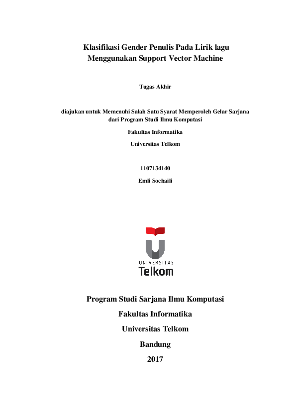 (PDF) Klasifikasi Gender Penulis Pada Lirik lagu Menggunakan Support ...