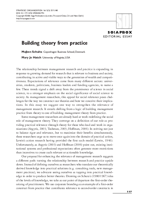 (PDF) Building theory from practice