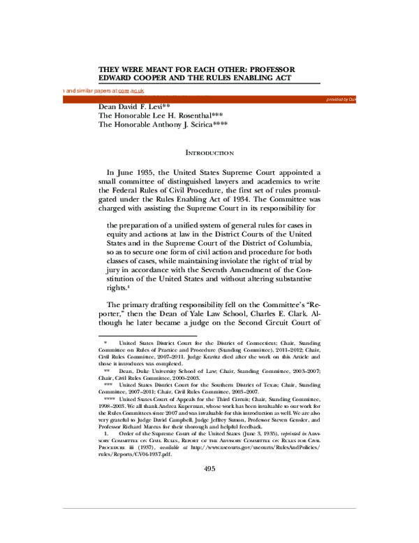 (PDF) They Were Meant for Each Other: Professor Edward Cooper and the ...