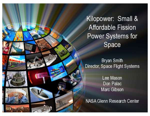 (PDF) Kilopower: Small and Affordable Fission Power Systems for Space