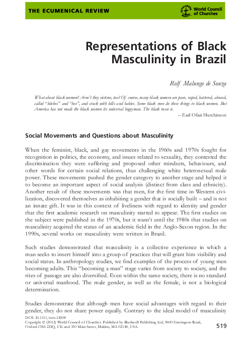 (PDF) Representations of Black Masculinity in Brazil