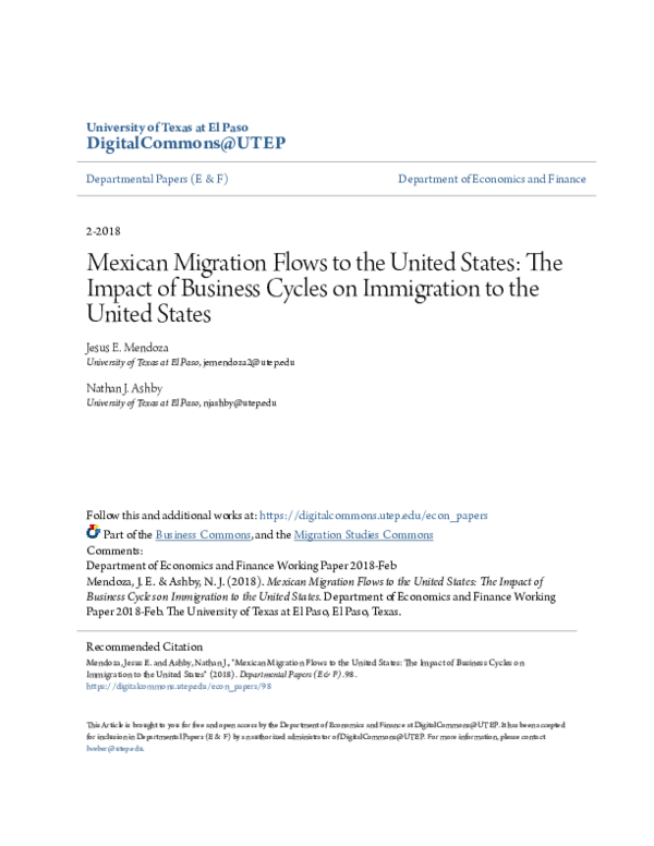 (PDF) Mexican Migration Flows to the United States: The Impact of ...