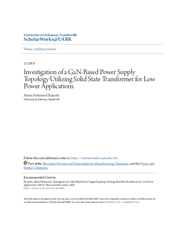 (PDF) Investigation of a GaN-Based Power Supply Topology Utilizing ...