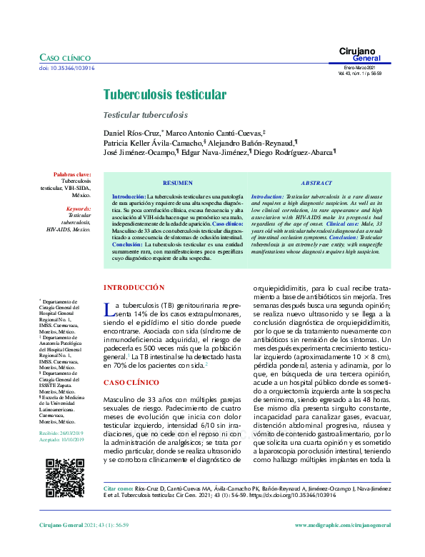 (PDF) Tuberculosis testicular