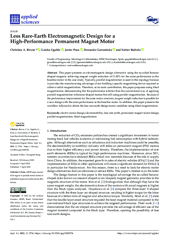 (PDF) Less Rare-Earth Electromagnetic Design for a High-Performance ...