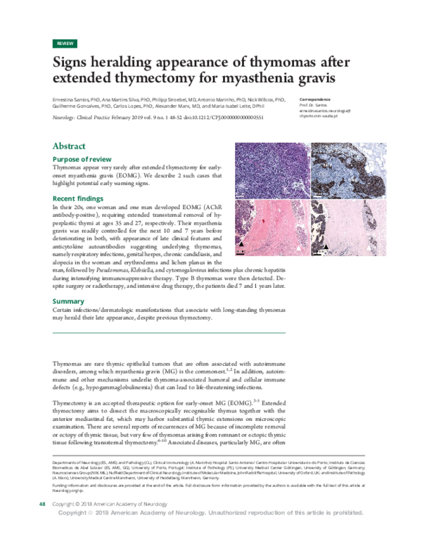 (PDF) Signs heralding appearance of thymomas after extended thymectomy ...
