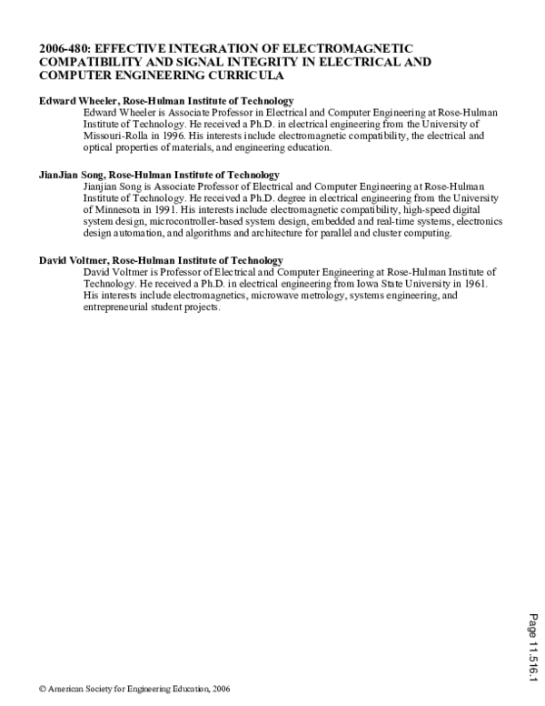 (PDF) Effective Integration Of Electromagnetic Compatibility And Signal ...