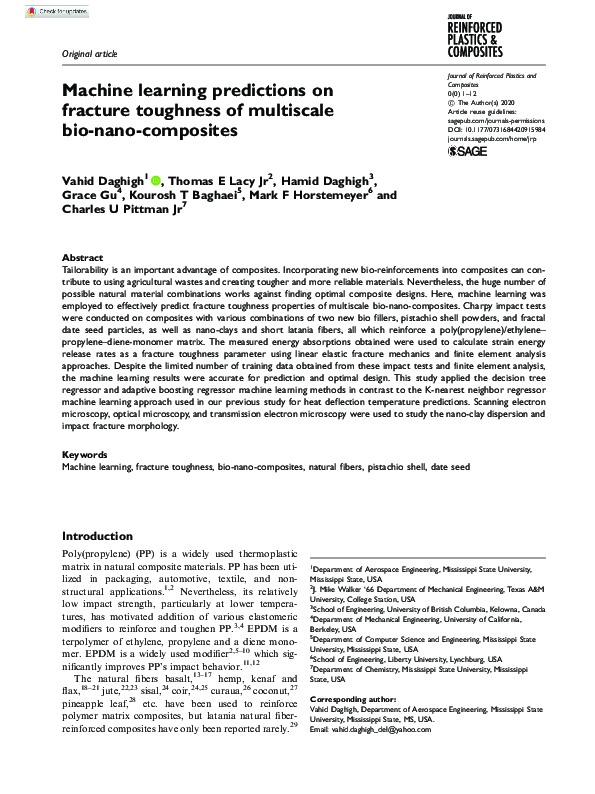 (PDF) Machine learning predictions on fracture toughness of multiscale ...