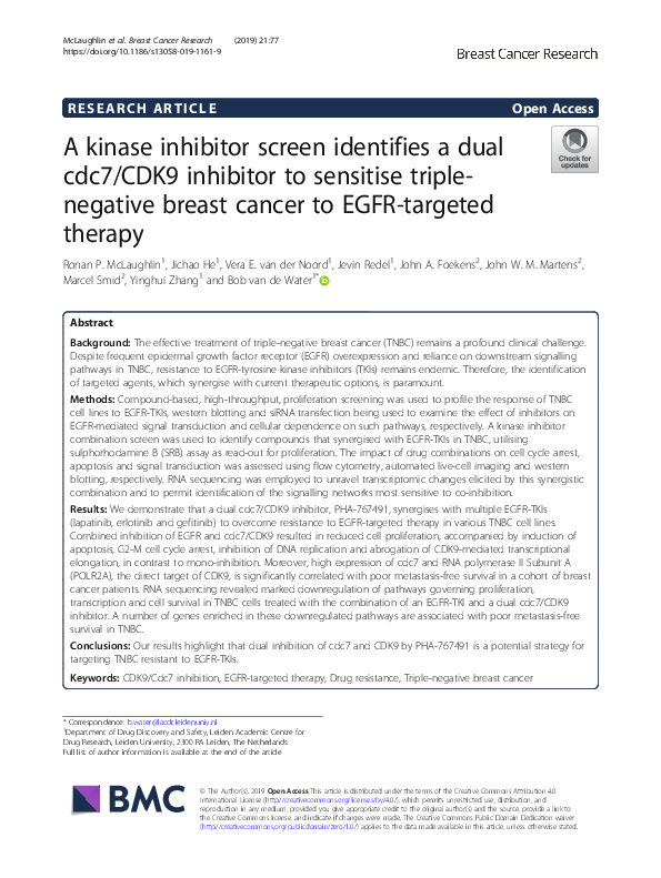 (PDF) Dual cdc7/CDK9 Inhibition Enhances TNBC Therapy