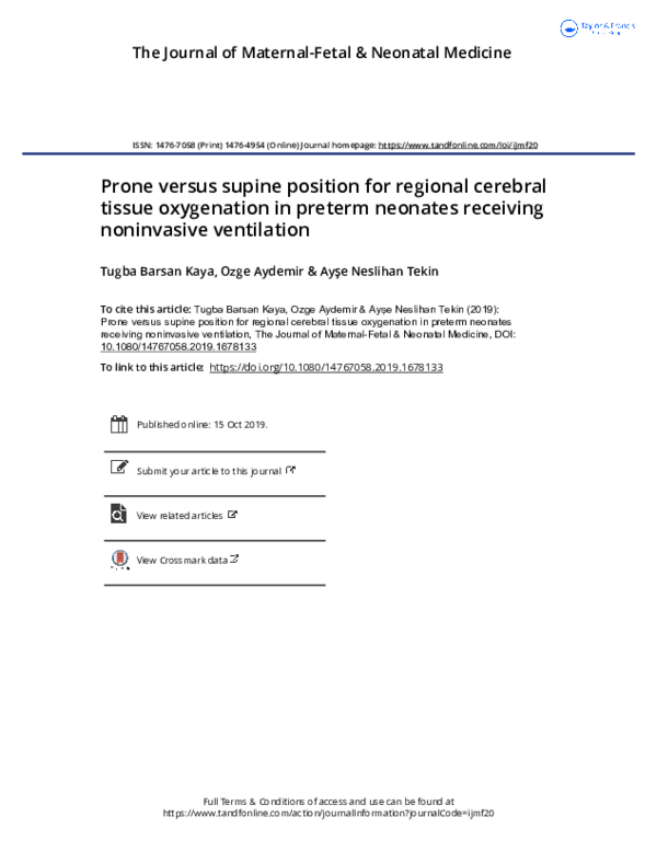 (PDF) Prone versus supine position for regional cerebral tissue ...