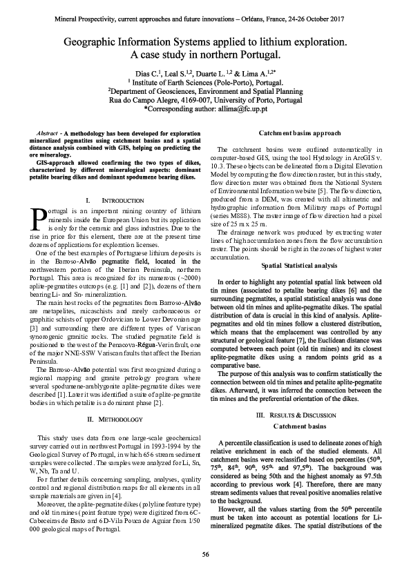(PDF) Geographic Information Systems applied to lithium exploration. A ...