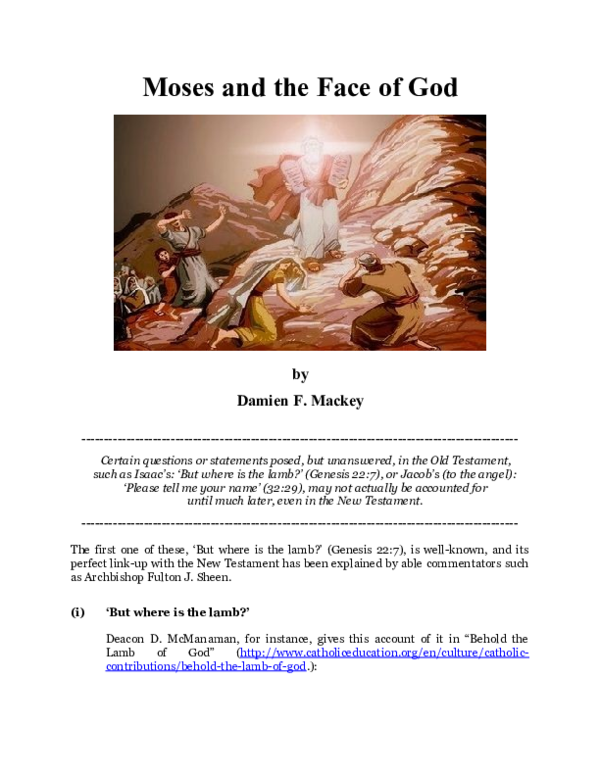 (DOC) Moses and the Face of God