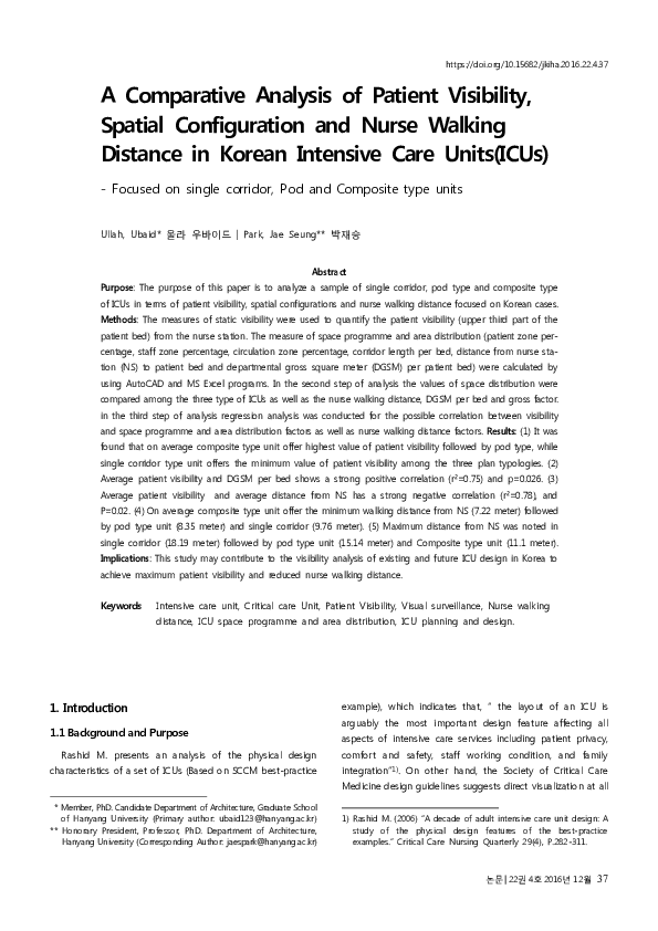 (PDF) A Comparative Analysis of Patient Visibility, Spatial Configuration and Nurse Walking ...