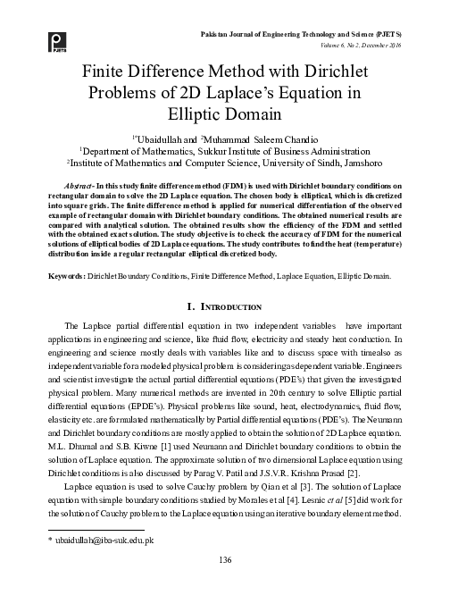 (PDF) Finite Difference Method with Dirichlet Problems of 2D Laplace’s ...