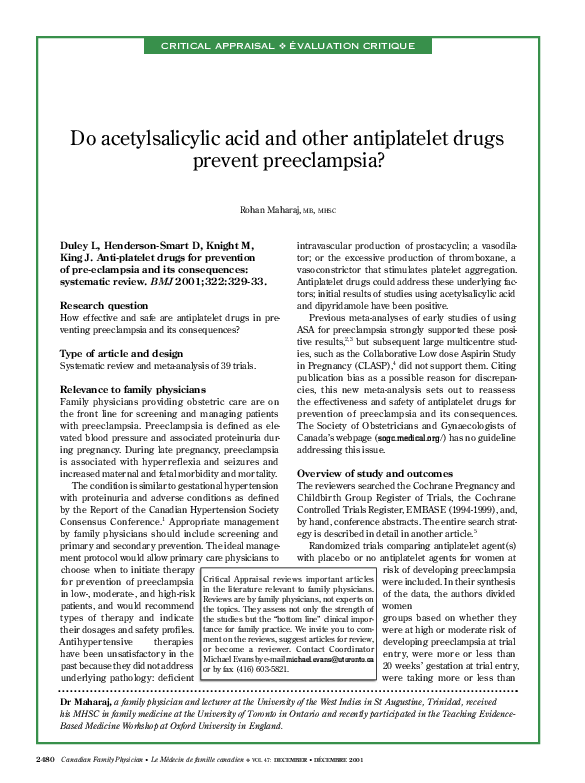 (PDF) Do acetylsalicylic acid and other antiplatelet drugs prevent ...