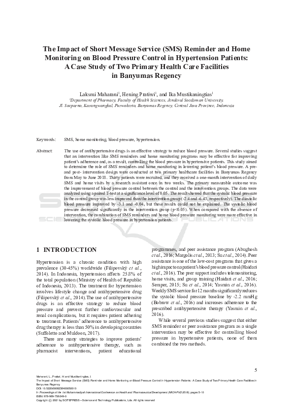 (PDF) The Impact of Short Message Service (SMS) Reminder and Home ...