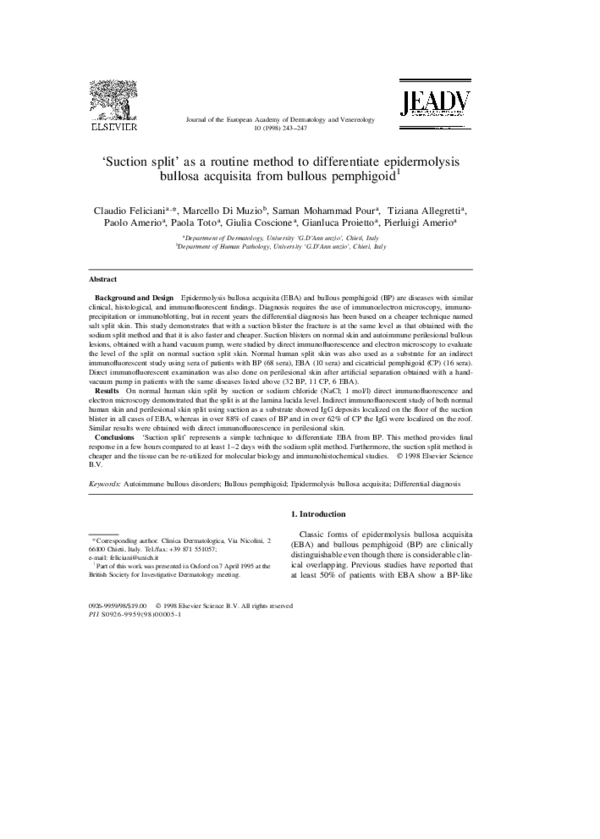 (PDF) Suction split' as a routine method to differentiate epidermolysis ...