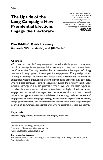 (PDF) The Upside of the Long Campaign