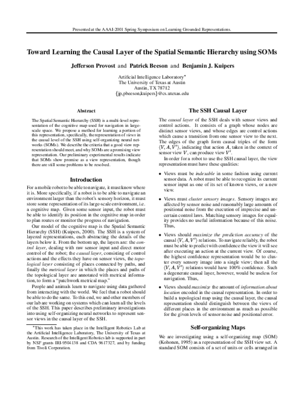 (PDF) Toward learning the causal layer of the spatial semantic hierarchy using SOMs