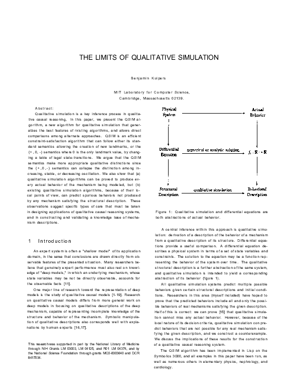 (PDF) The limits of qualitative simulation